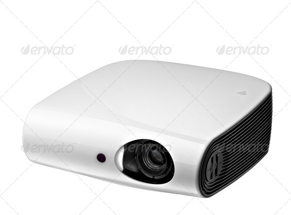 White multimedia projector Stock Photo by ozaiachin | PhotoDune