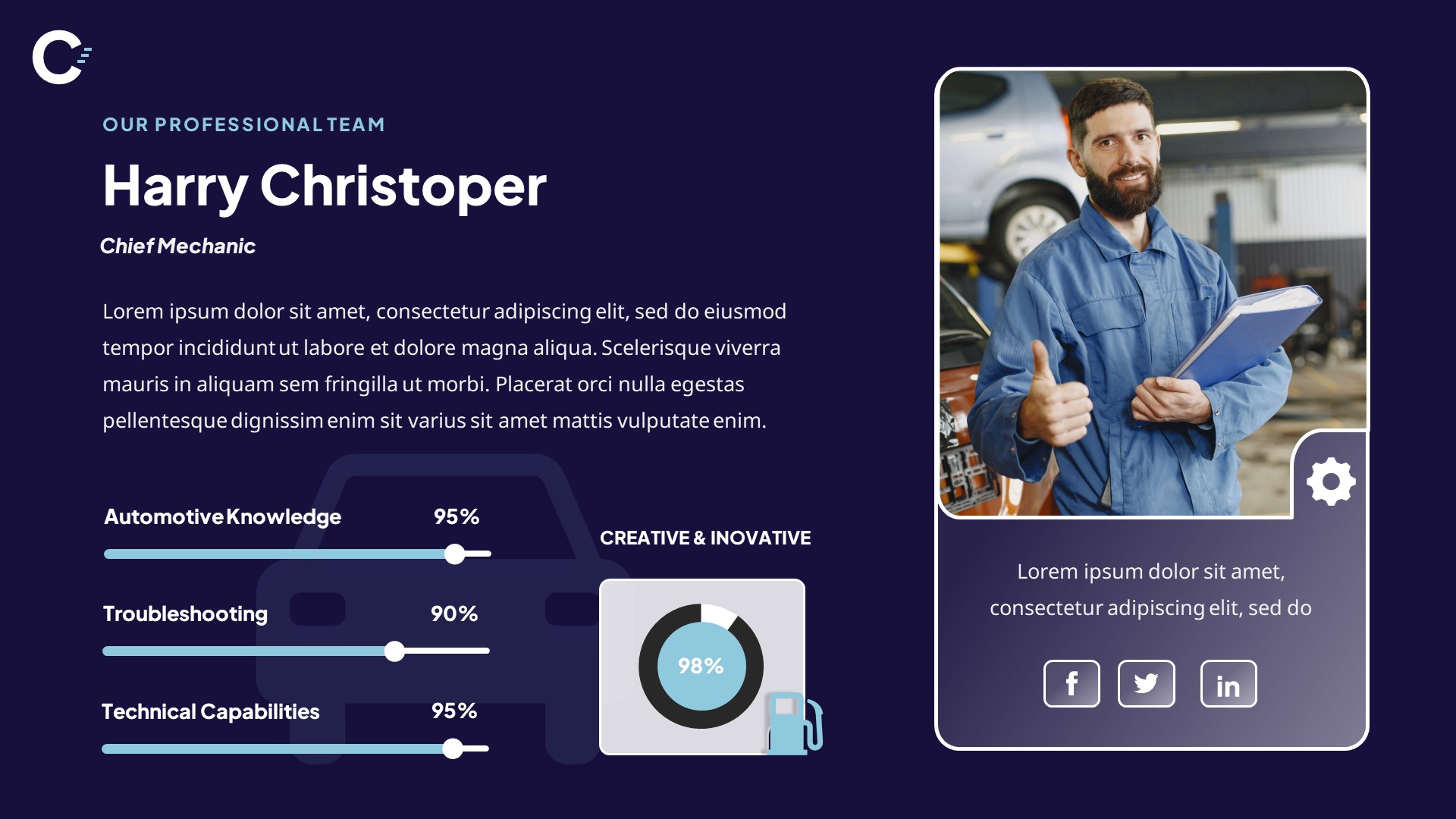 Carengine - Car Service PowerPoint Template, Presentation Templates