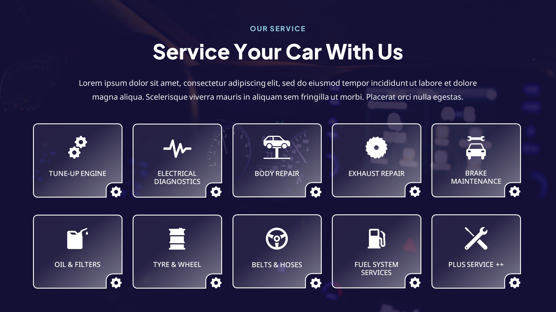 Carengine - Car Service PowerPoint Template, Presentation Templates
