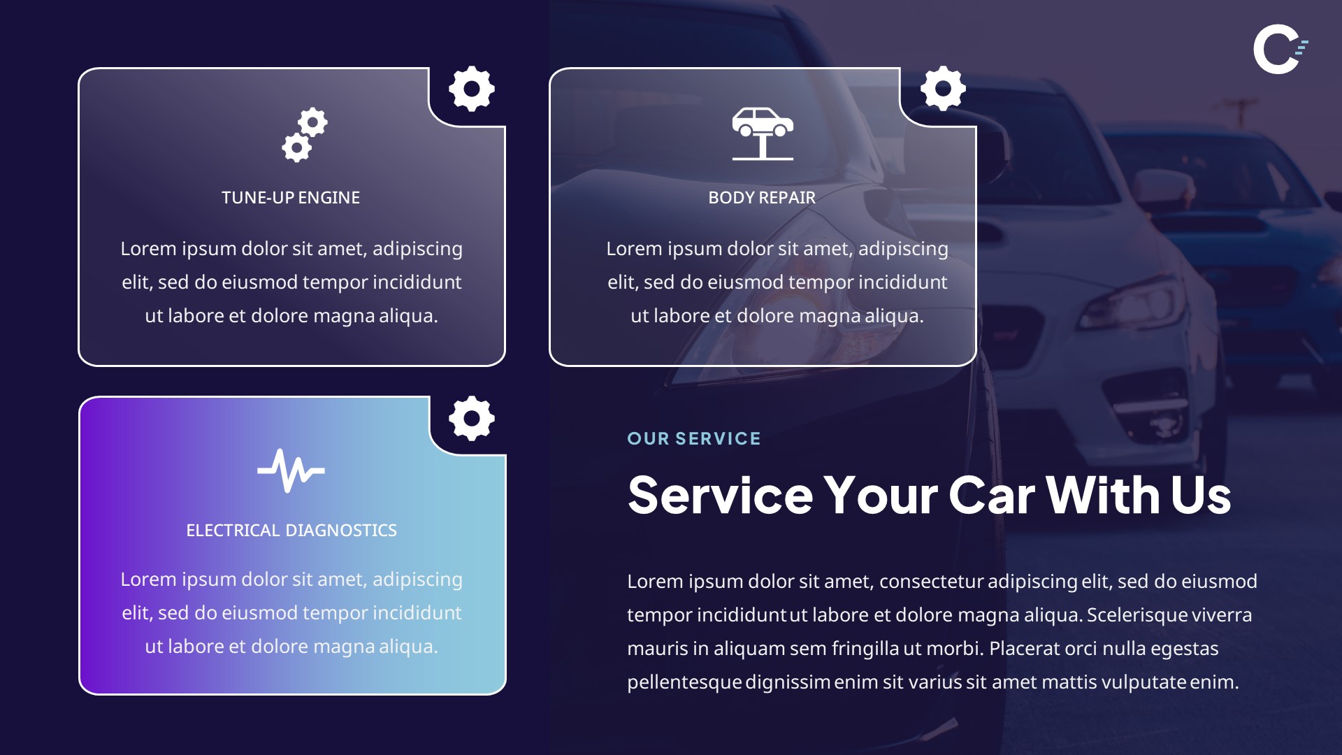Carengine - Car Service PowerPoint Template, Presentation Templates