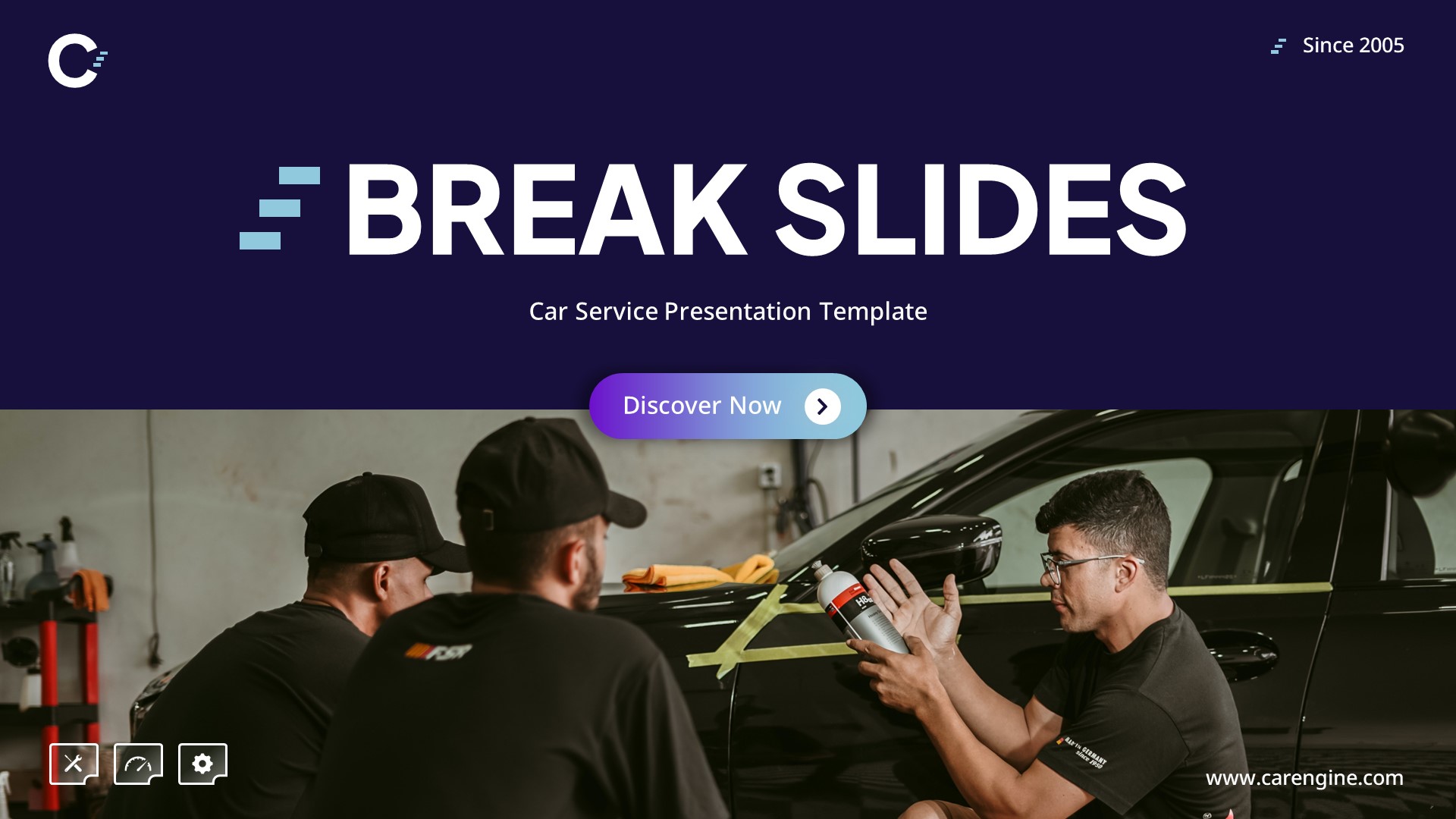 Carengine - Car Service PowerPoint Template, Presentation Templates