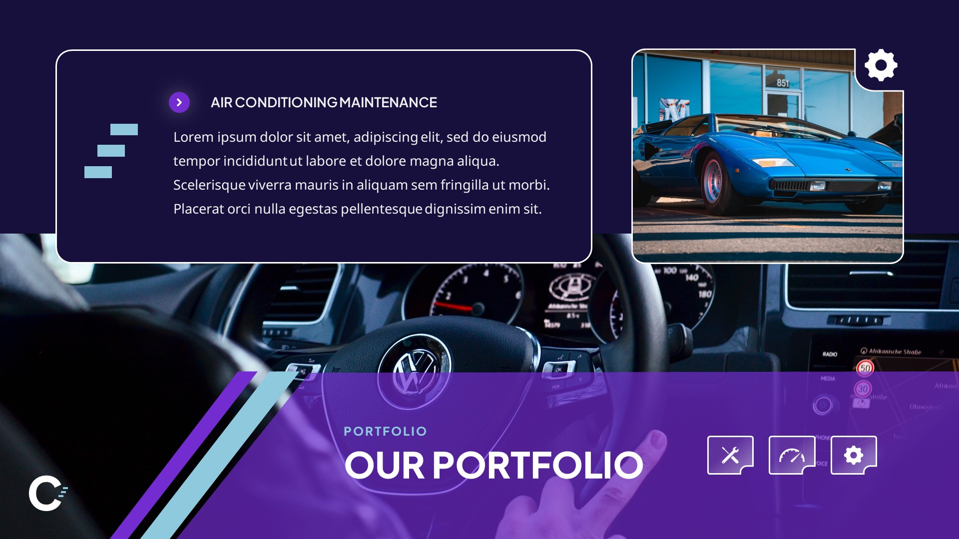 Carengine - Car Service PowerPoint Template, Presentation Templates