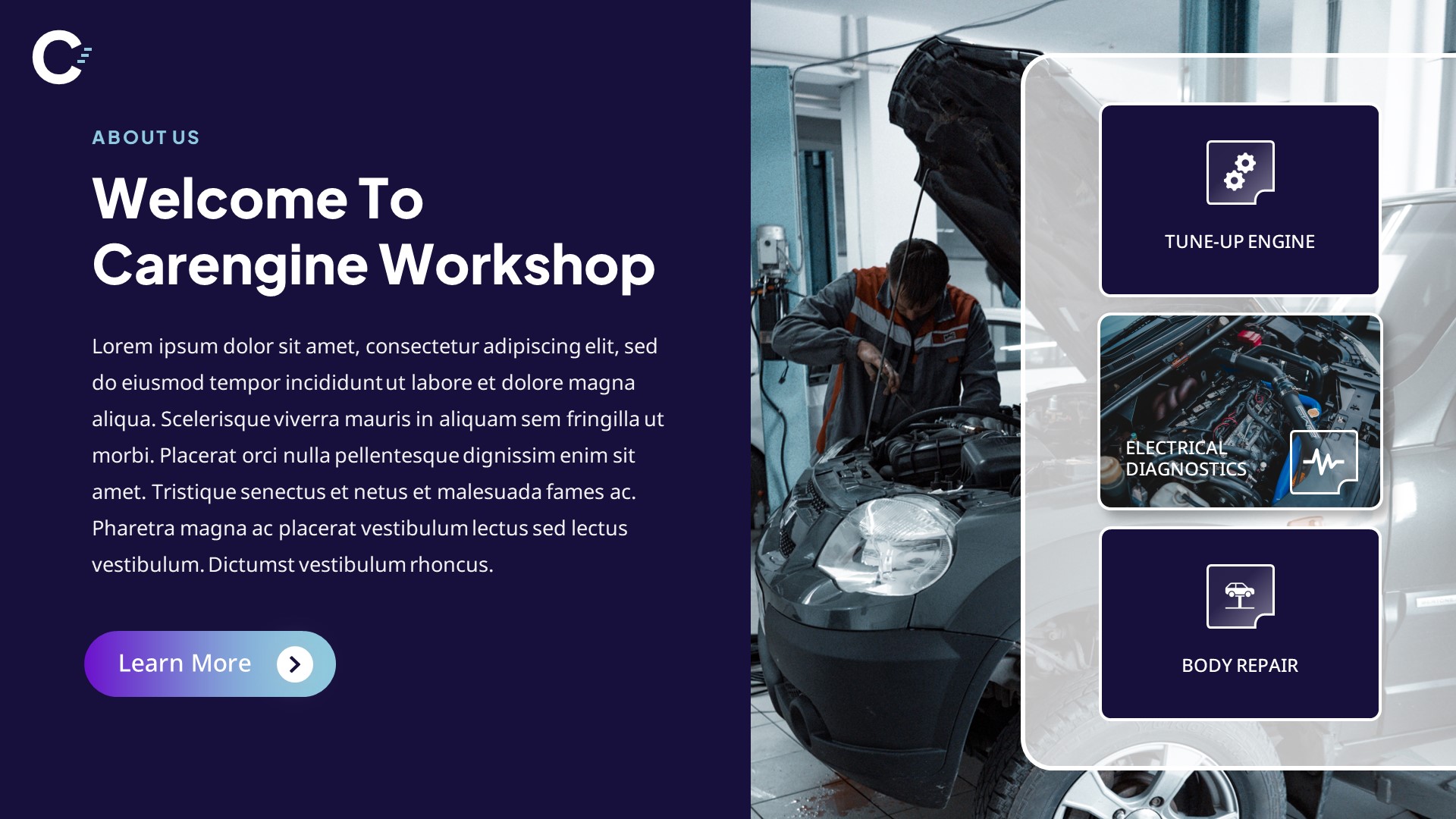 Carengine - Car Service PowerPoint Template, Presentation Templates