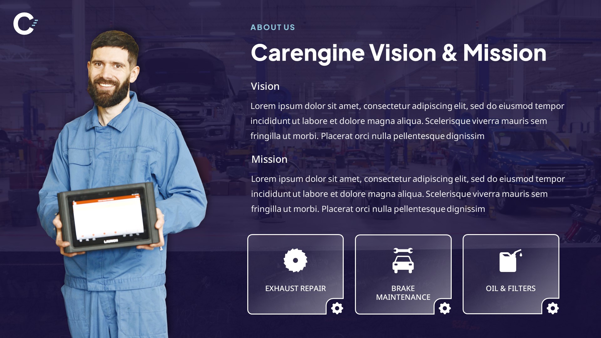 Carengine - Car Service PowerPoint Template, Presentation Templates
