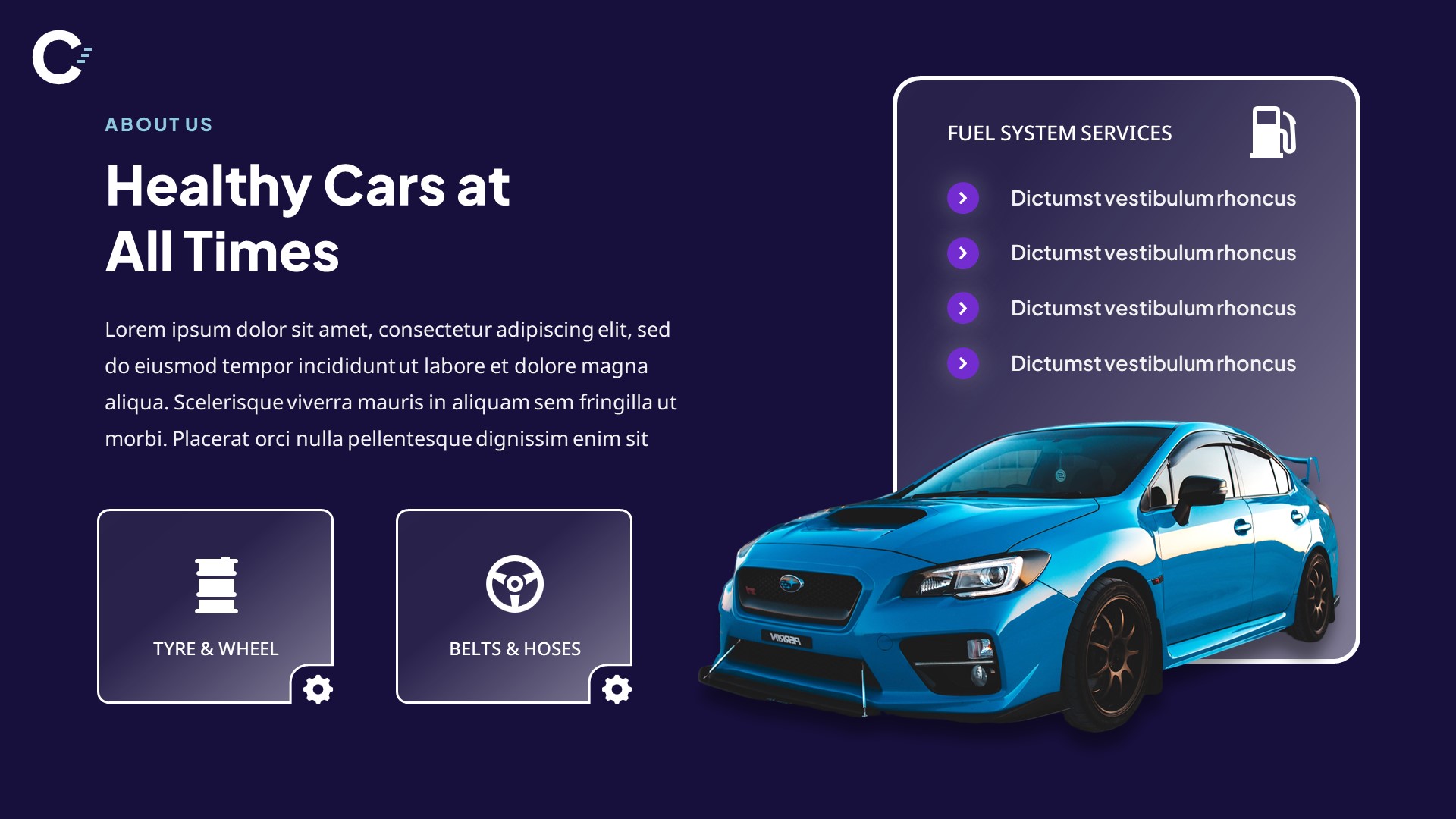 Carengine - Car Service PowerPoint Template, Presentation Templates
