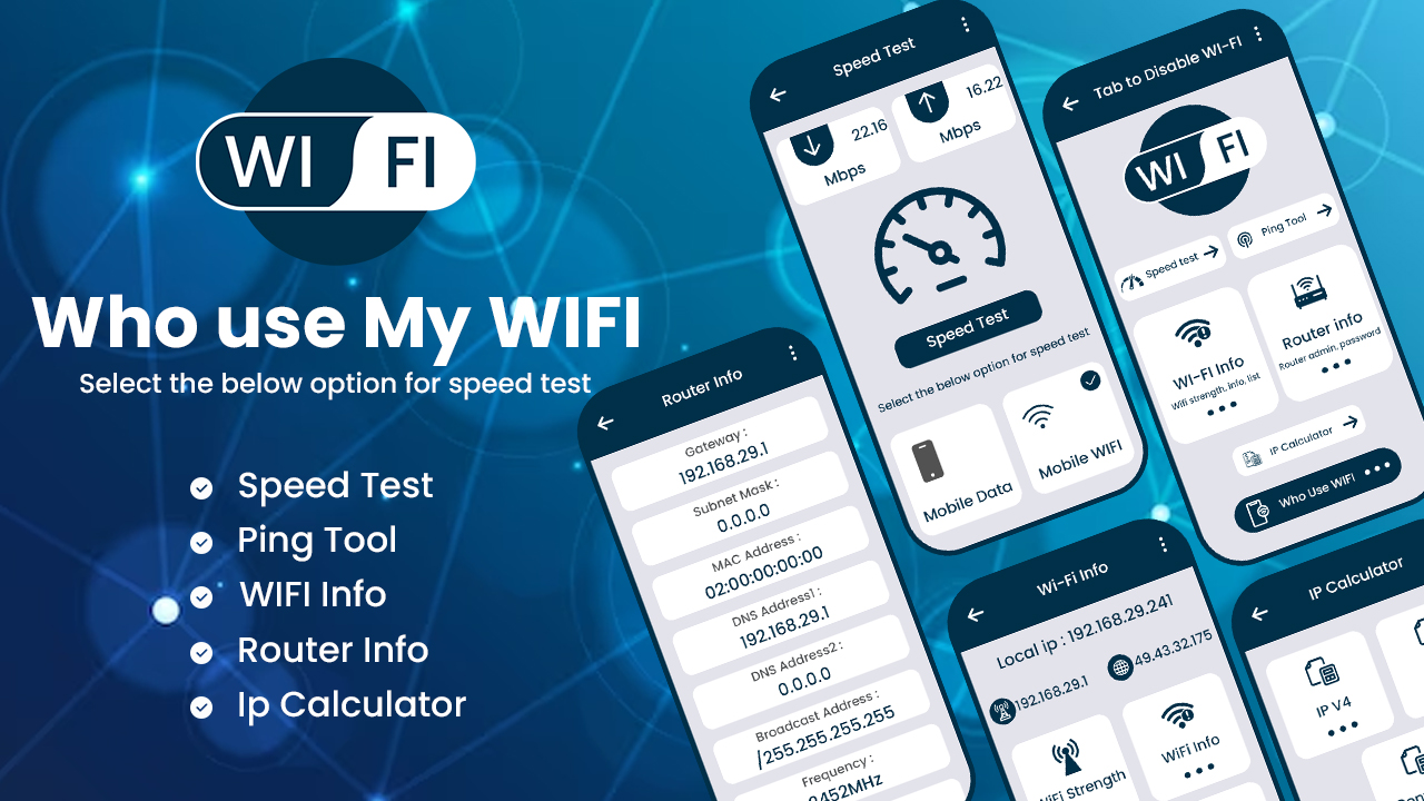 Who Use My WiFi - WiFi Scanner - Network Tools - WiFi Man - Net ...