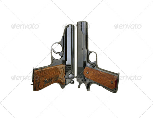 Two handguns Stock Photo by ozaiachin | PhotoDune