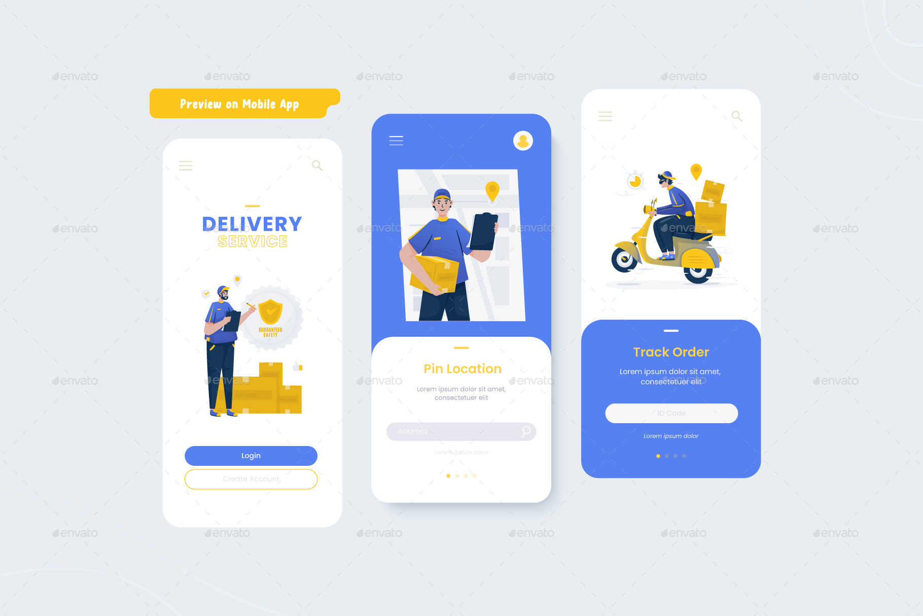 Delivery Service Vector Illustration Set, Vectors | GraphicRiver