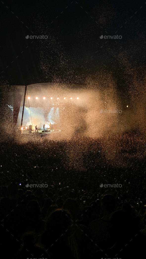 Confetti explosion during concert Stock Photo by fsyfe | PhotoDune