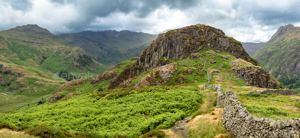 View of Langdale pikes and Side pike, England Stock Photo by estivillml