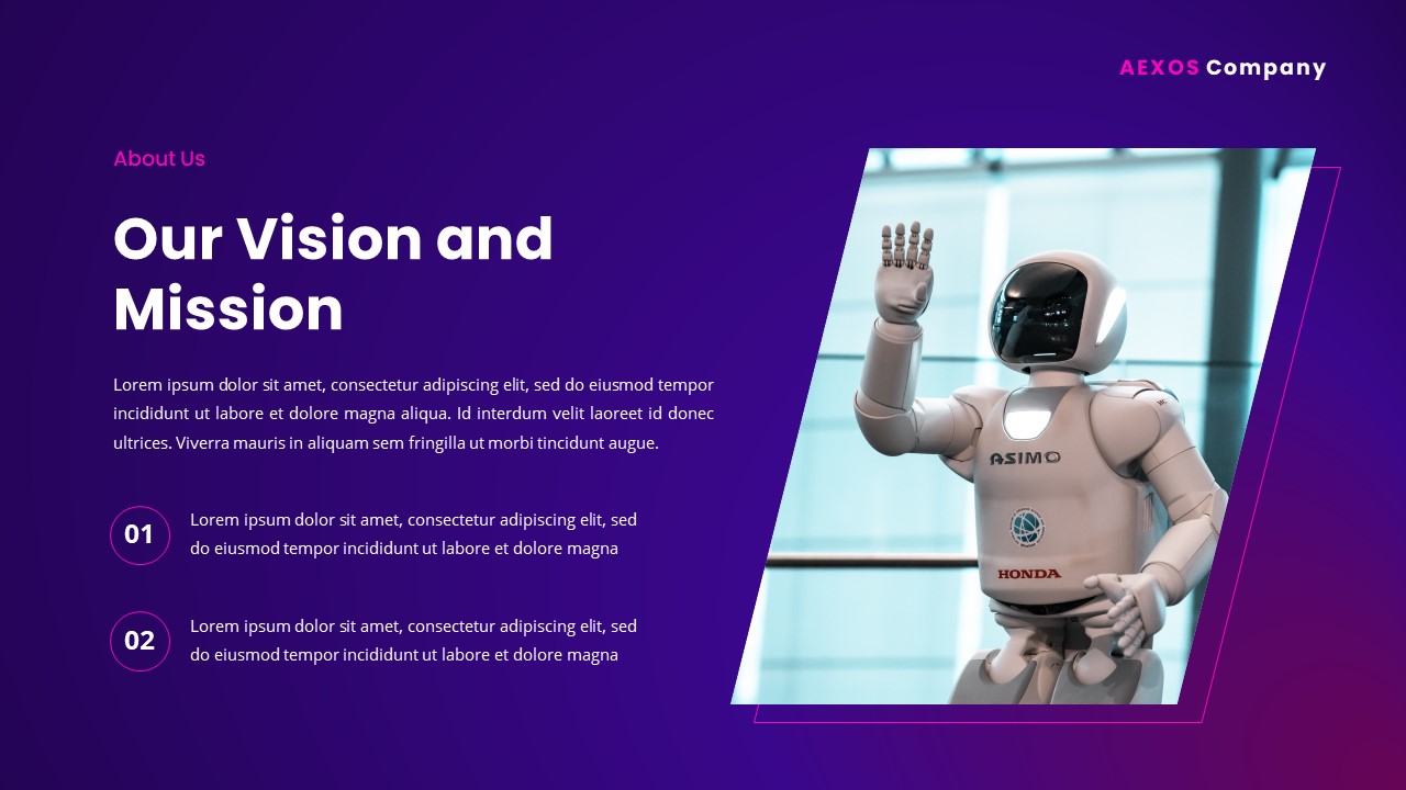 Aexos - AI Tech Presentation PowerPoint Template, Presentation Templates