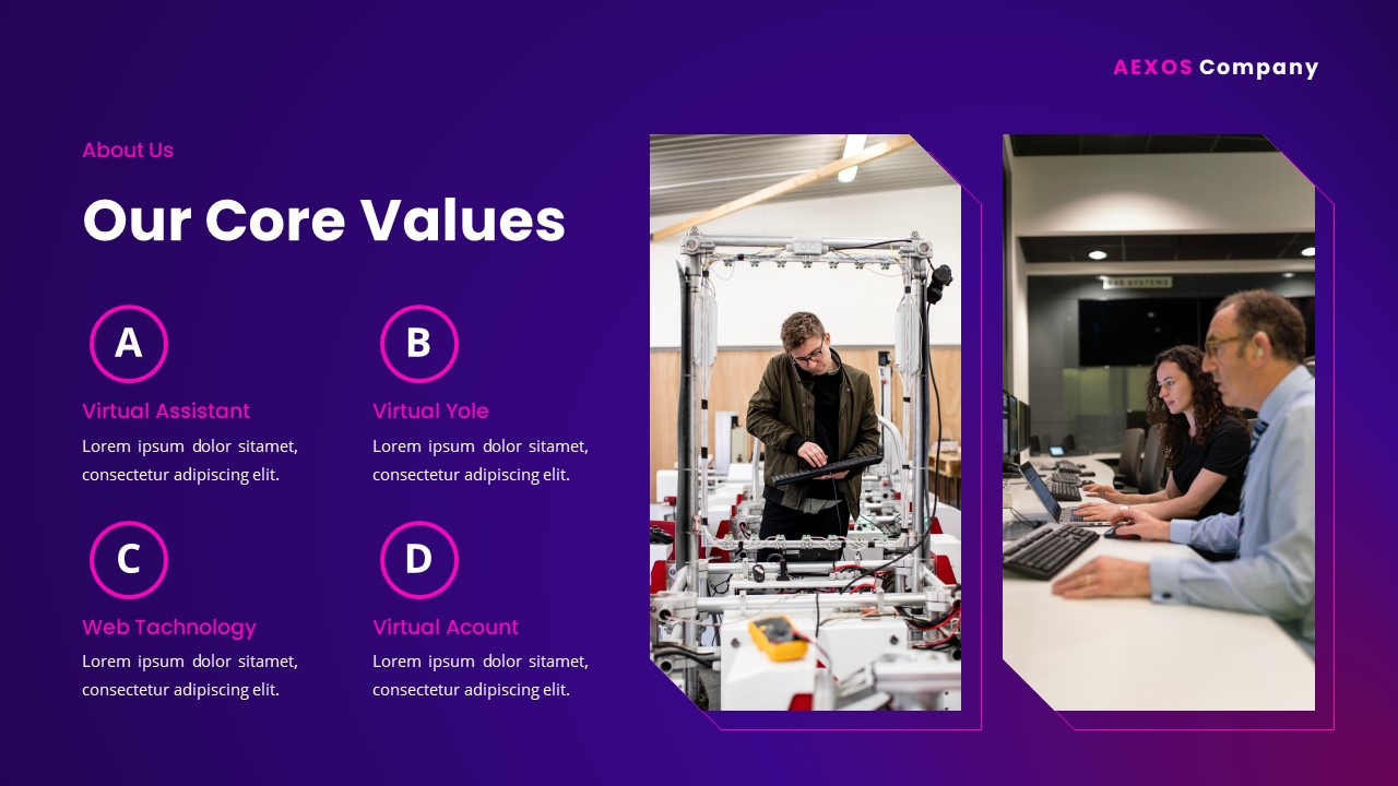 Aexos - AI Tech Presentation PowerPoint Template, Presentation Templates