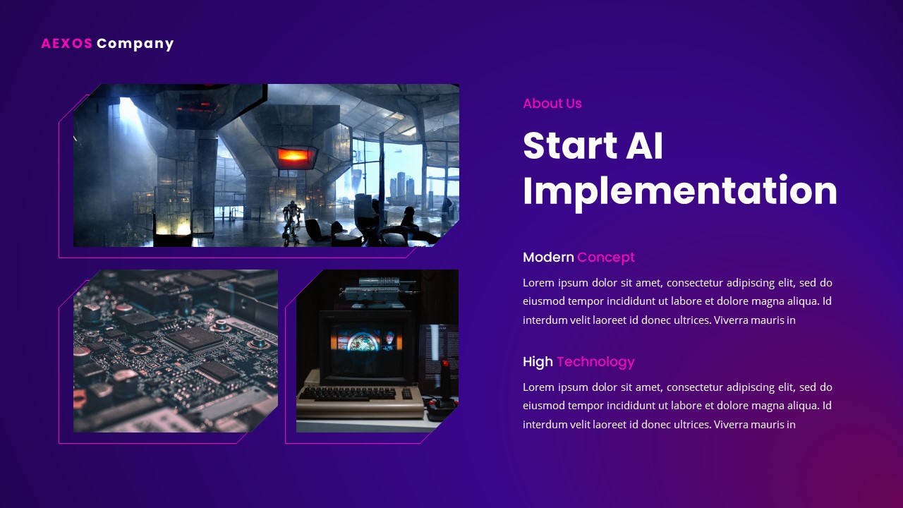 Aexos - AI Tech Presentation PowerPoint Template, Presentation Templates