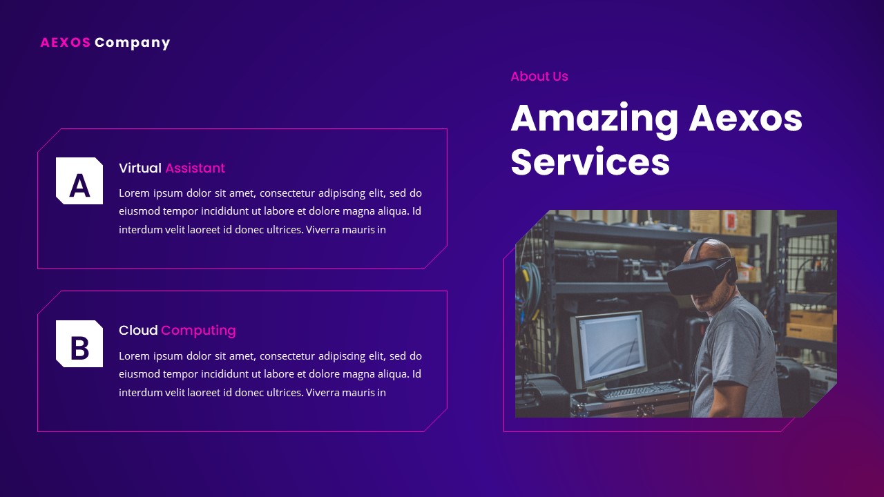 Aexos - AI Tech Presentation PowerPoint Template, Presentation Templates