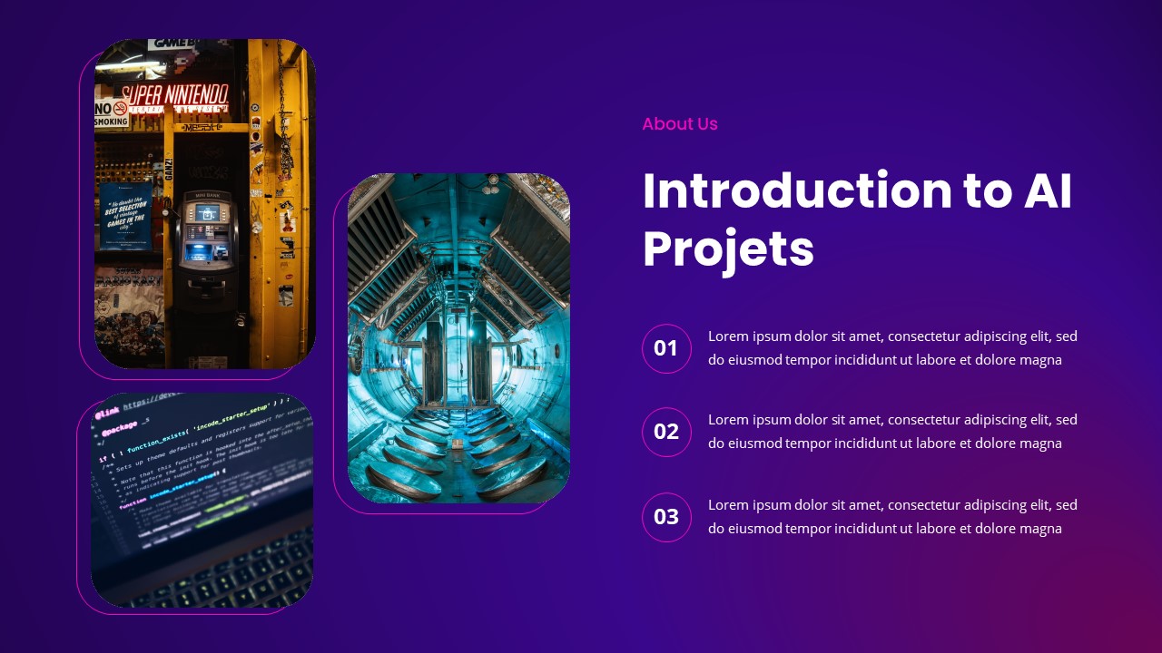 Aexos - AI Tech Presentation PowerPoint Template, Presentation Templates