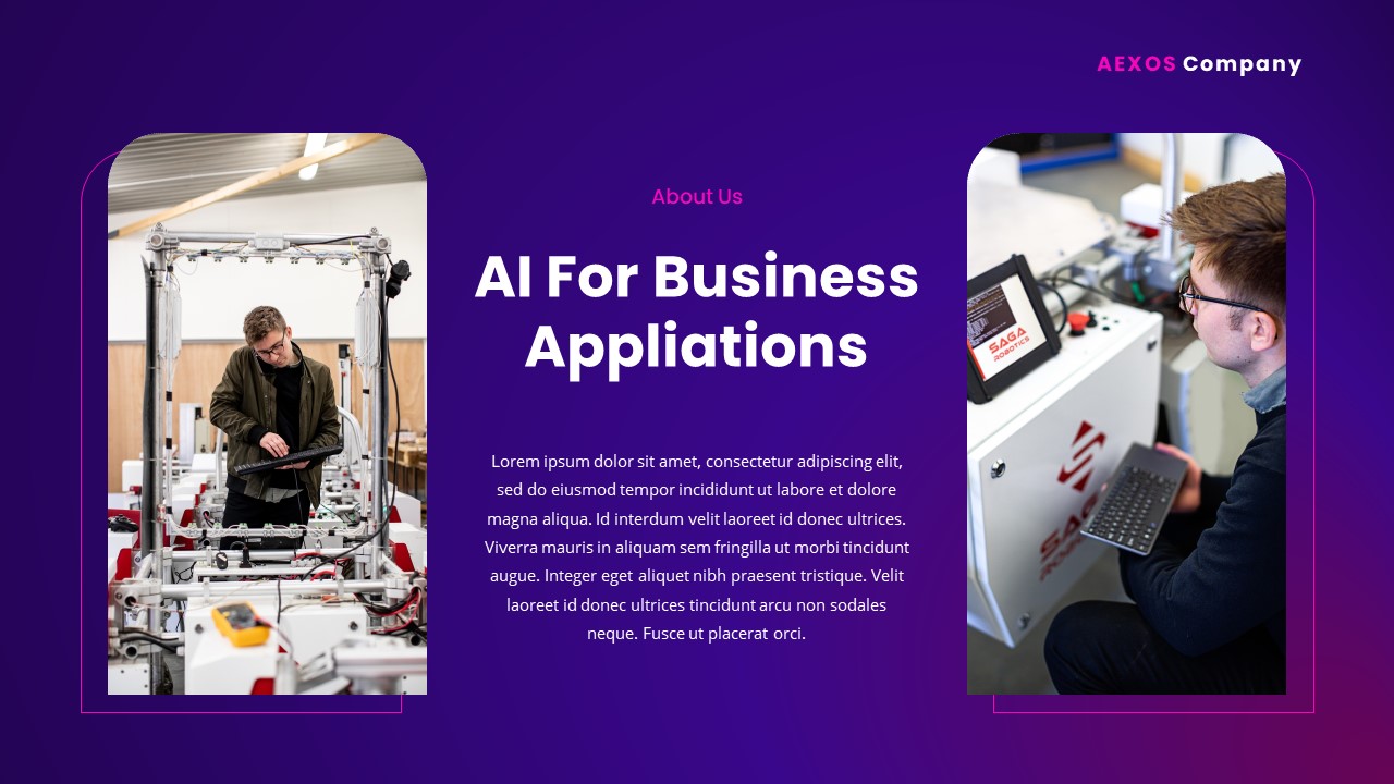 Aexos - AI Tech Presentation PowerPoint Template, Presentation Templates