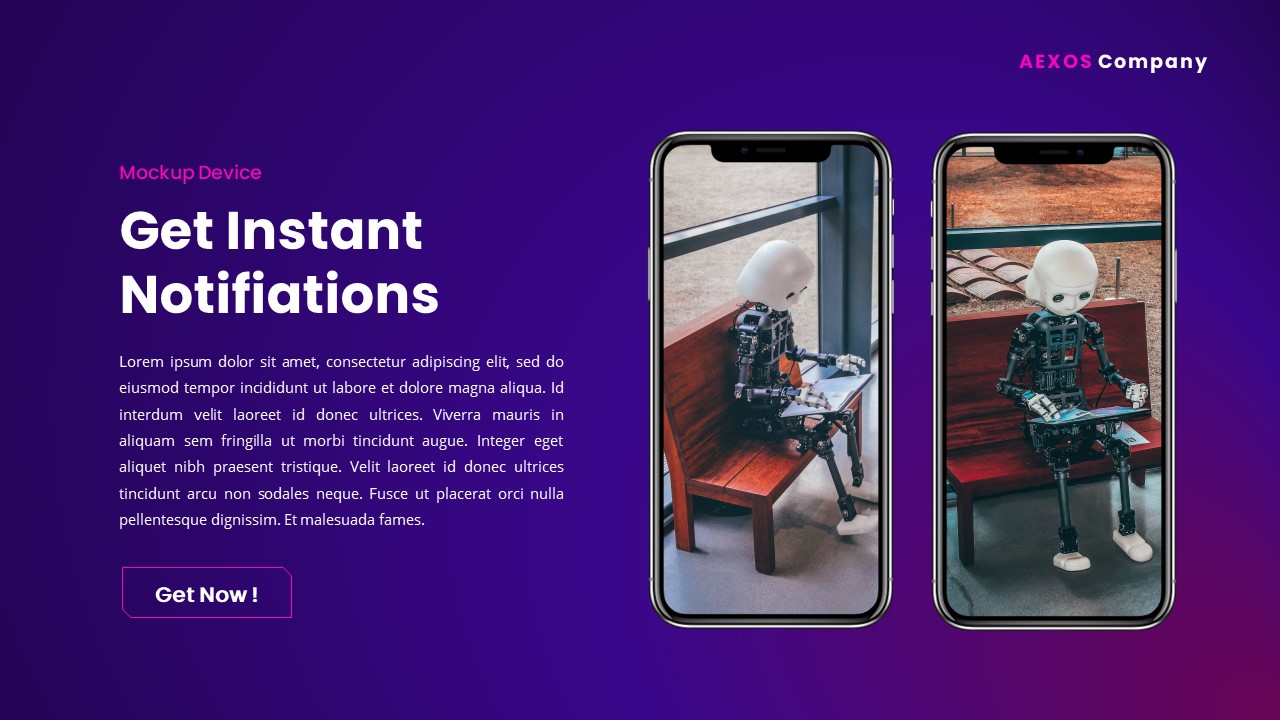 Aexos - AI Tech Presentation PowerPoint Template, Presentation Templates
