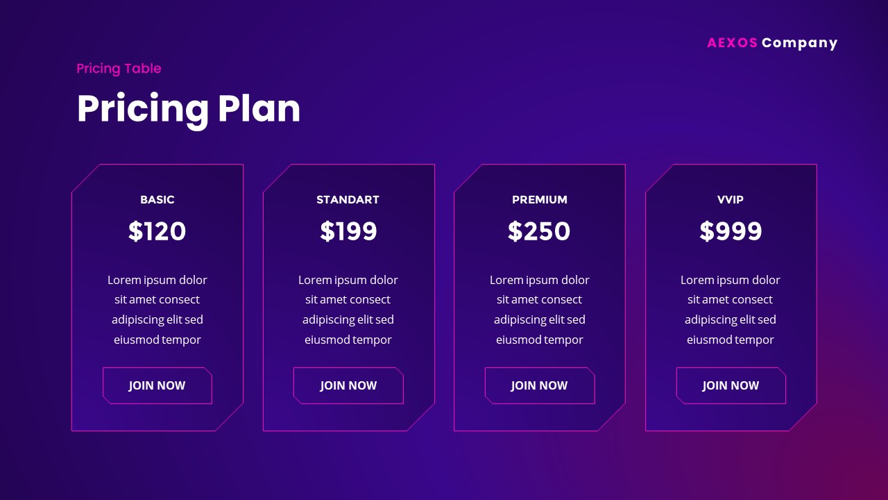 Aexos - AI Tech Presentation PowerPoint Template, Presentation Templates