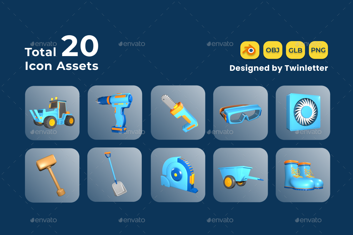 Labour Day 3D Icon Pack Vol 10, Graphics | GraphicRiver