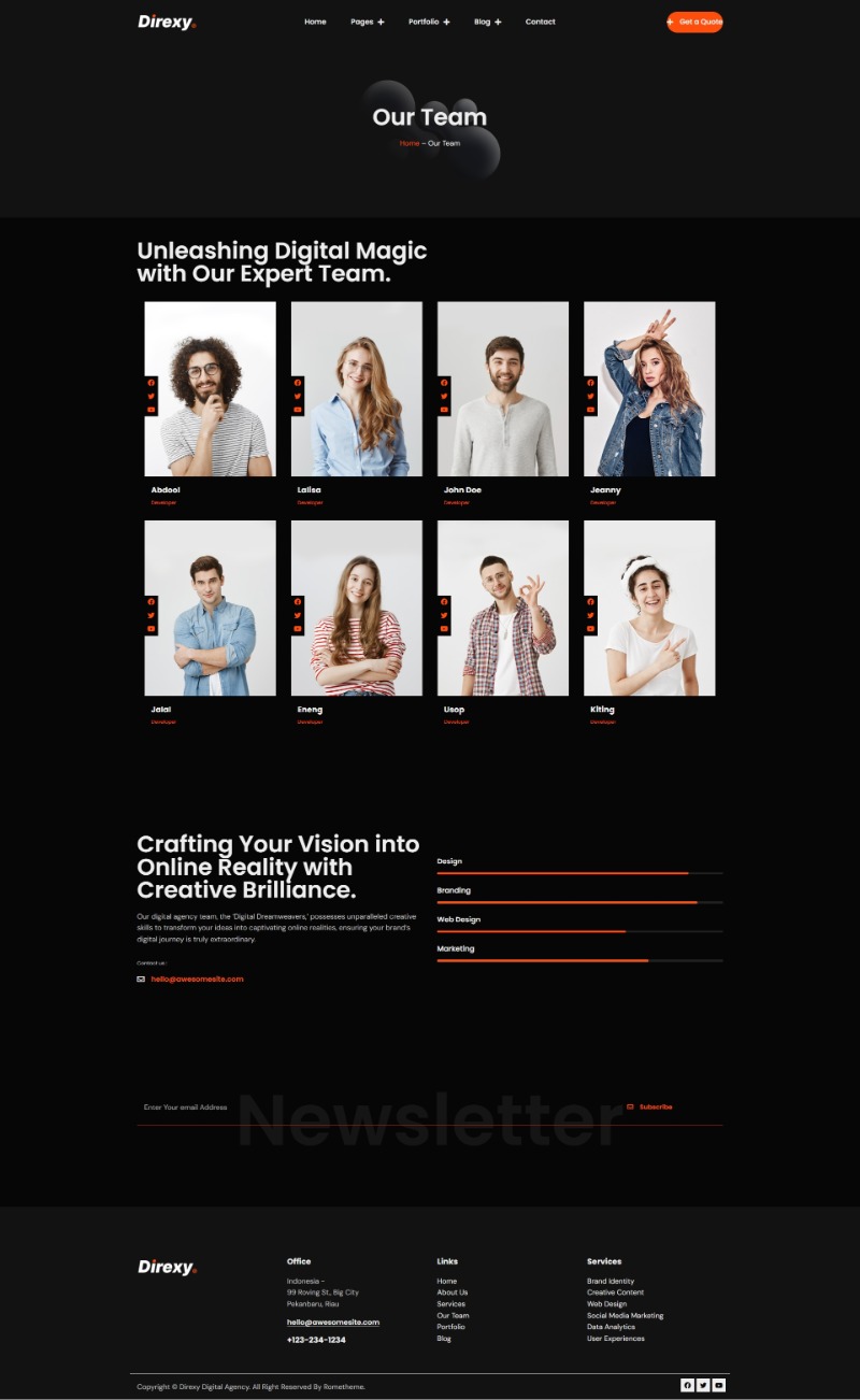 Direxy - Digital Agency Elementor Pro Template Kit by Rometheme ...