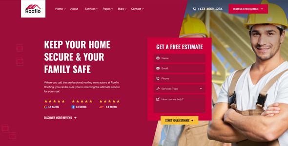 Roofio - Roofing Services WordPress Theme by rs-theme | ThemeForest