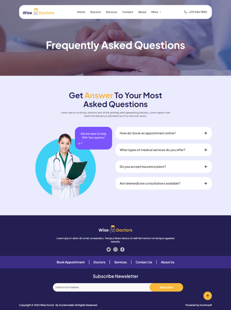 WiseDoctors - Healthcare & Medical Elementor Template Kit by Evonicmedia
