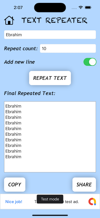 Text Repeater iOS App Sources Code by ebrahimhabiya123 | CodeCanyon