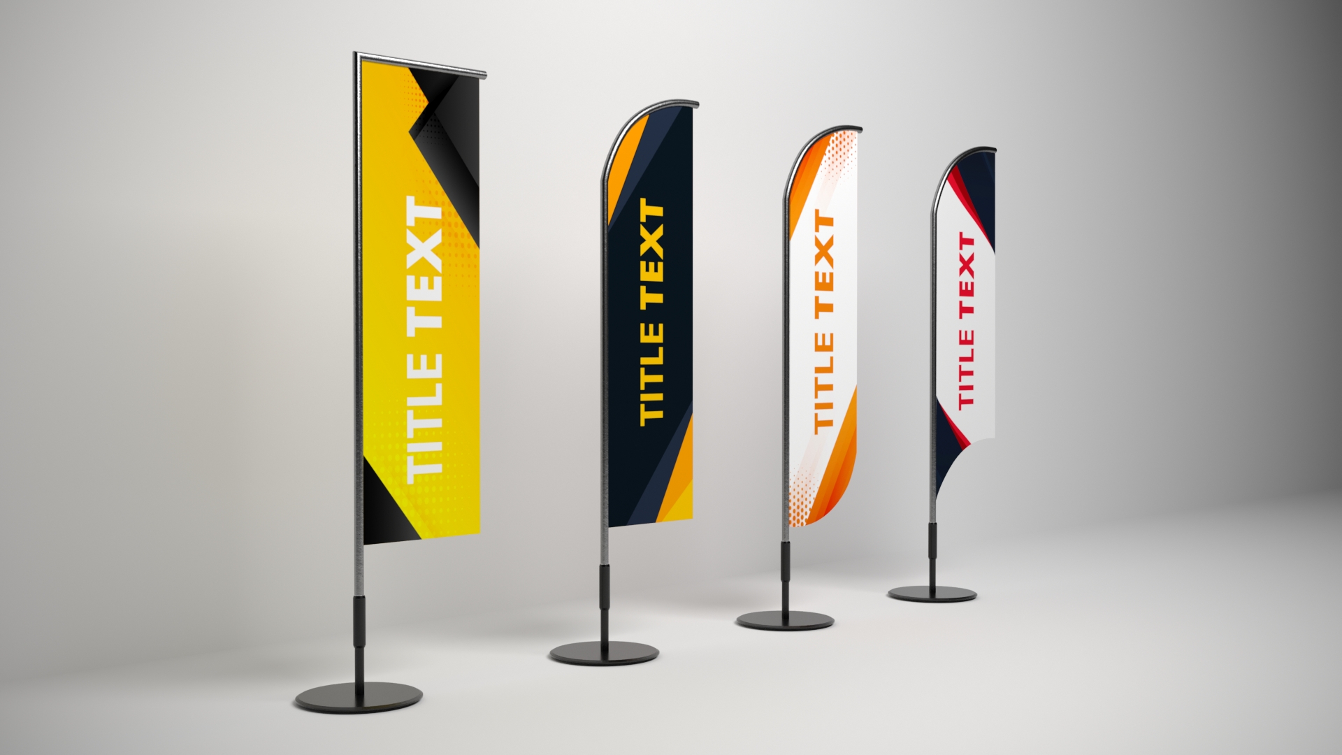 Banner Flags Low-poly by p3rless | 3DOcean