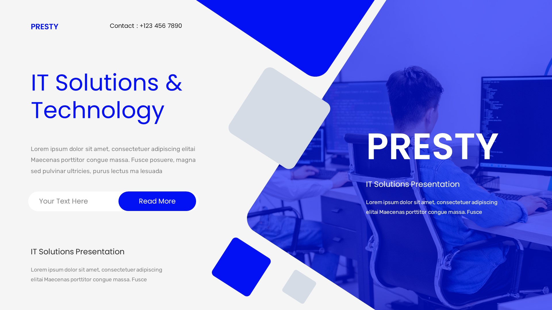 Presty - IT Solution and Technology Powerpoint Template, Presentation ...