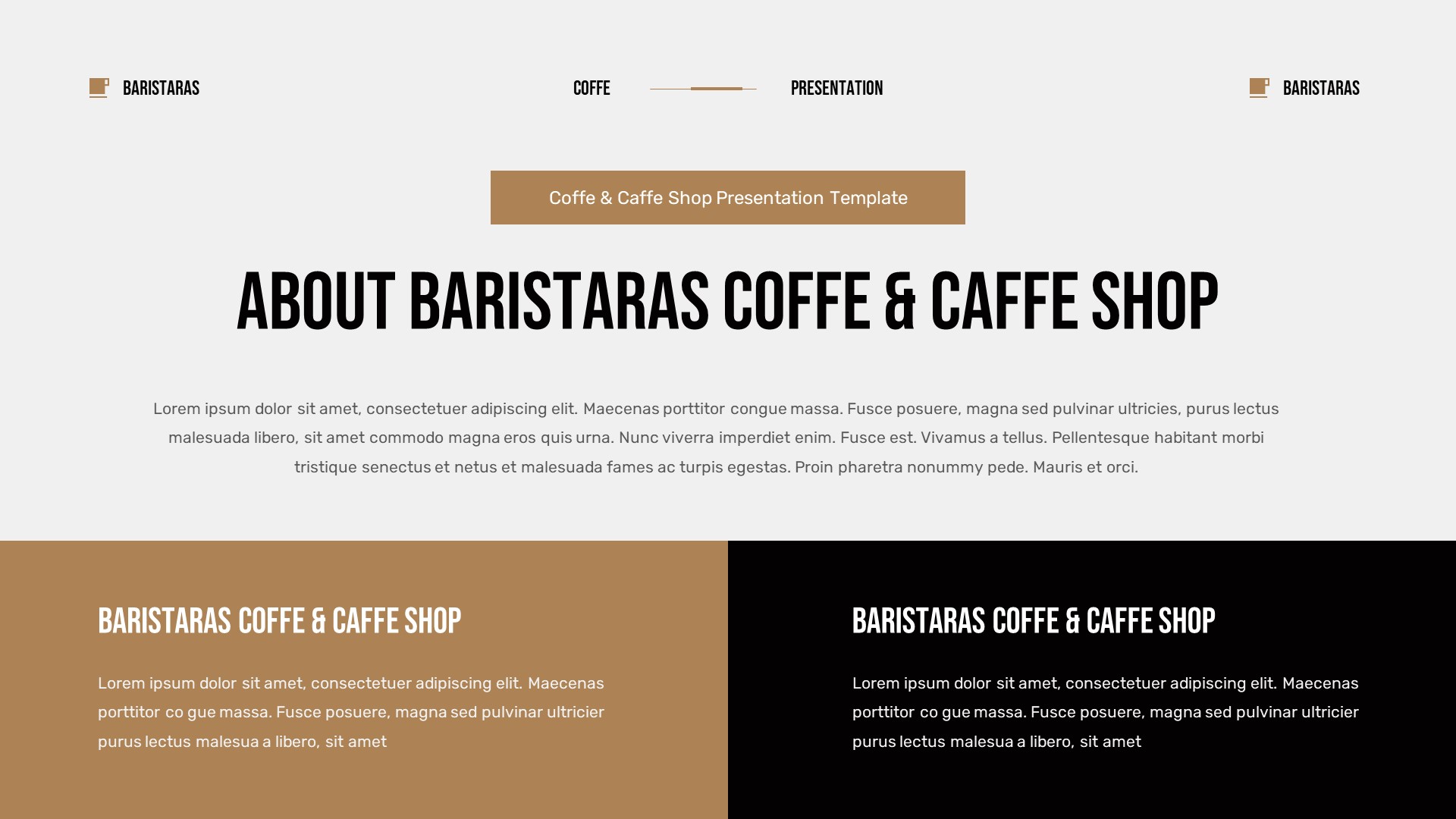 Baristaras - Coffe & Cafe Shop Powerpoint Template, Presentation Templates