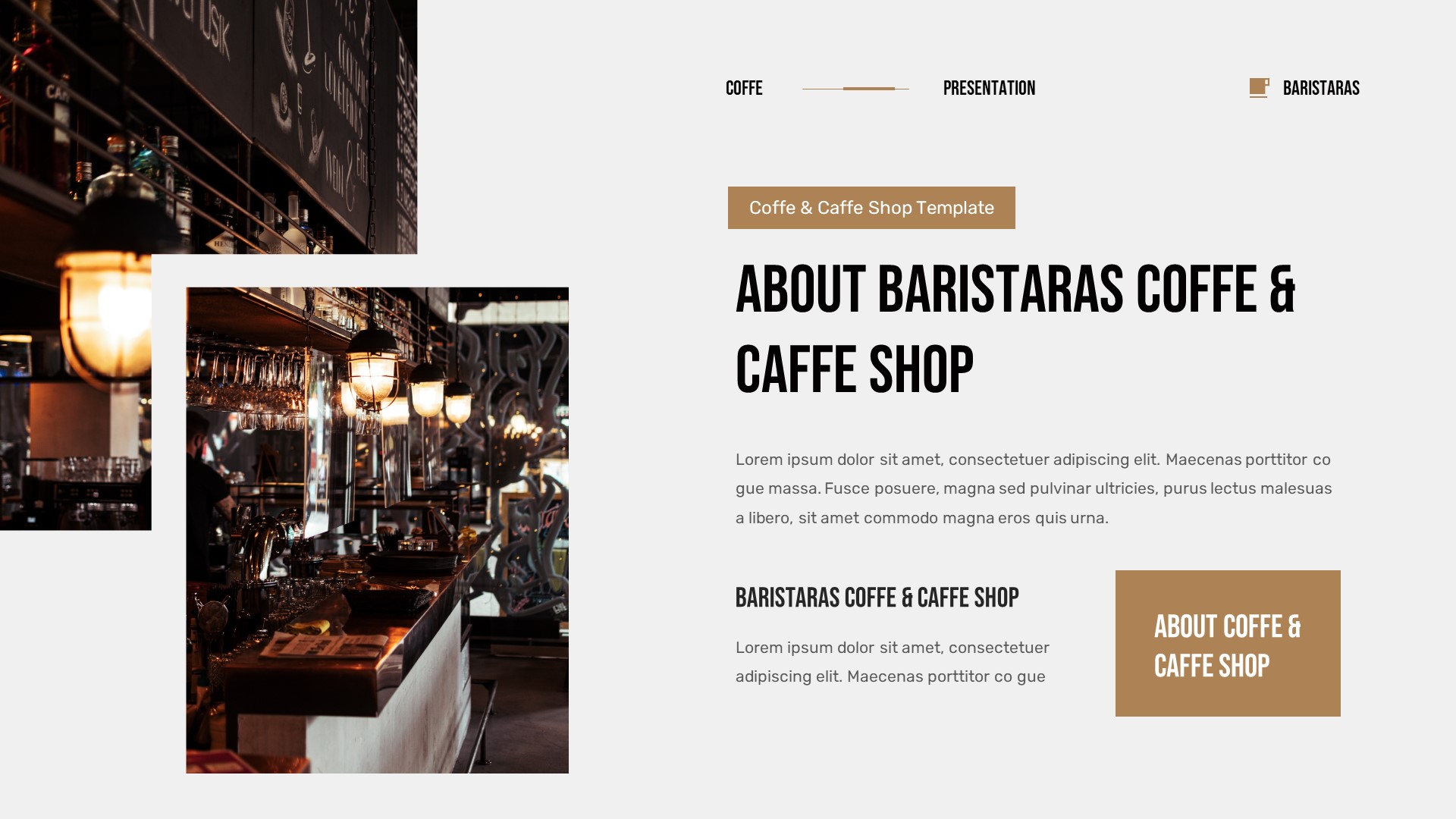 Baristaras - Coffe & Cafe Shop Powerpoint Template, Presentation Templates