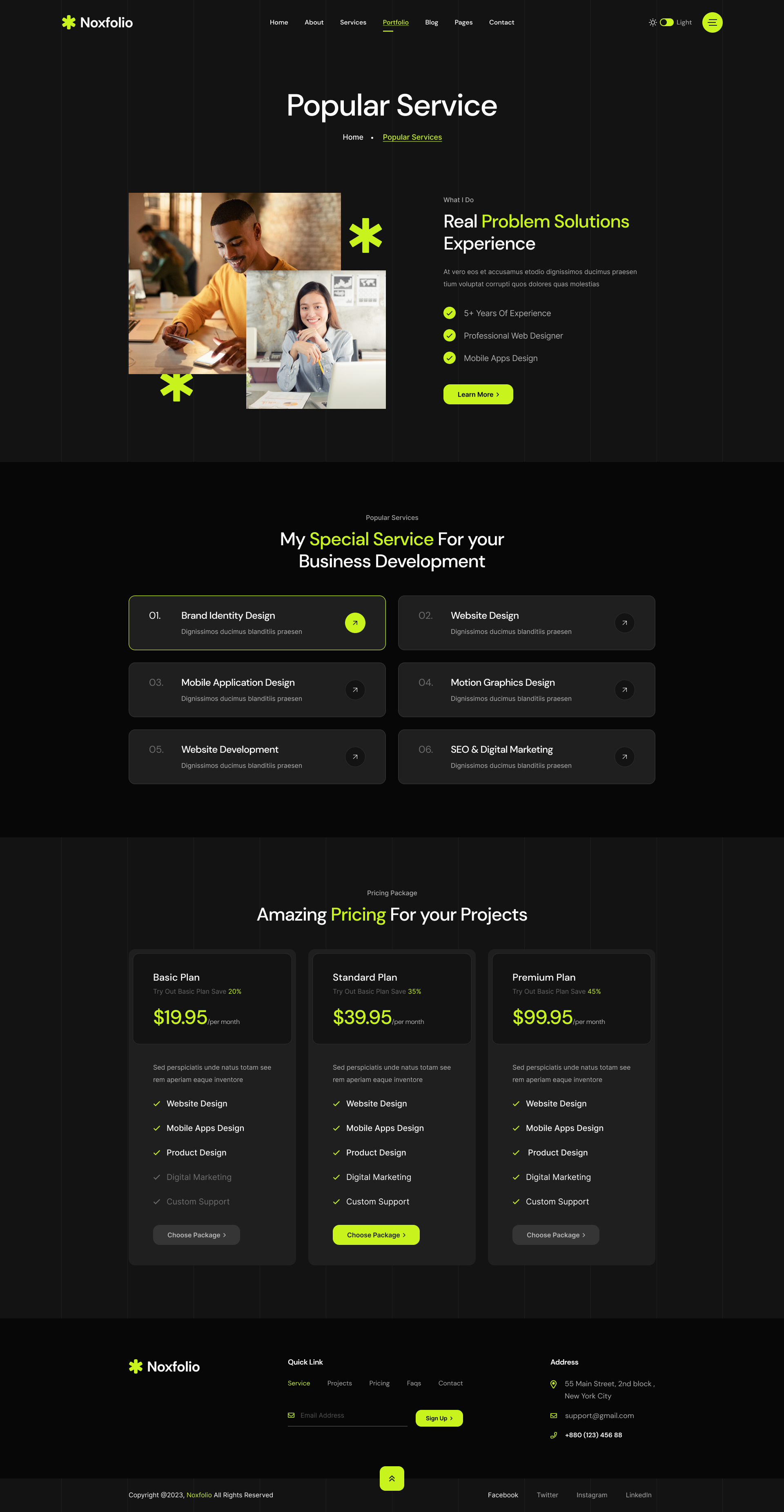 Noxfolio - Personal Portfolio Resume Figma Template by Webtend | ThemeForest