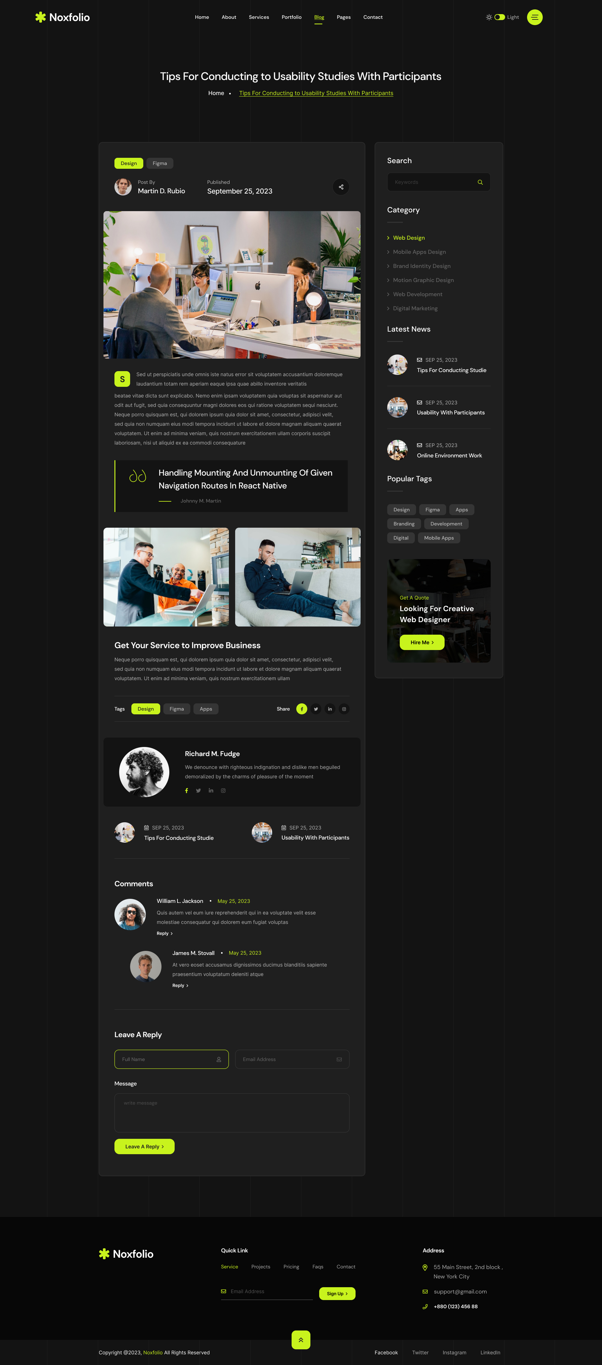 Noxfolio - Personal Portfolio Resume Figma Template by Webtend | ThemeForest