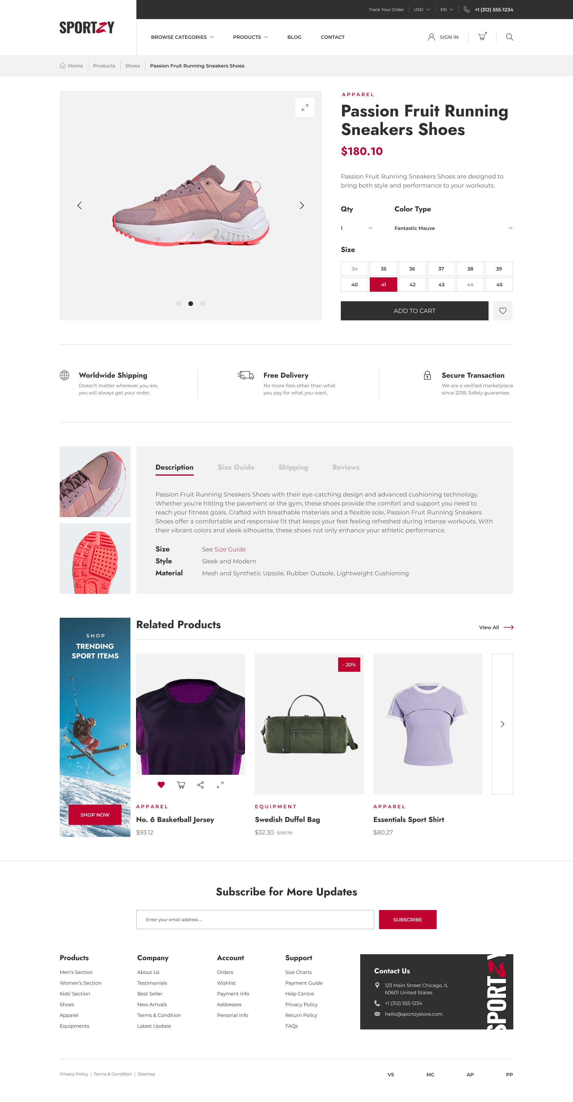 Sportzy - Sportswear E-Commerce Website Design UI Figma Template by ...