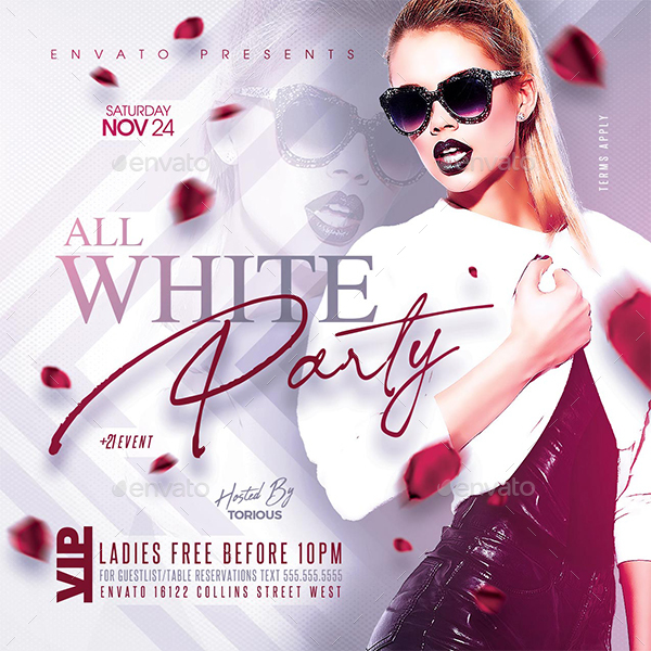 All White Party Flyer Template, Print Templates | GraphicRiver