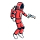 Cosmonaut with a Laser Gun, Vectors | GraphicRiver
