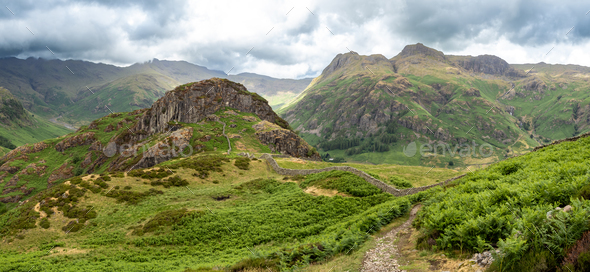 View of Langdale pikes and Side pike, England Stock Photo by estivillml