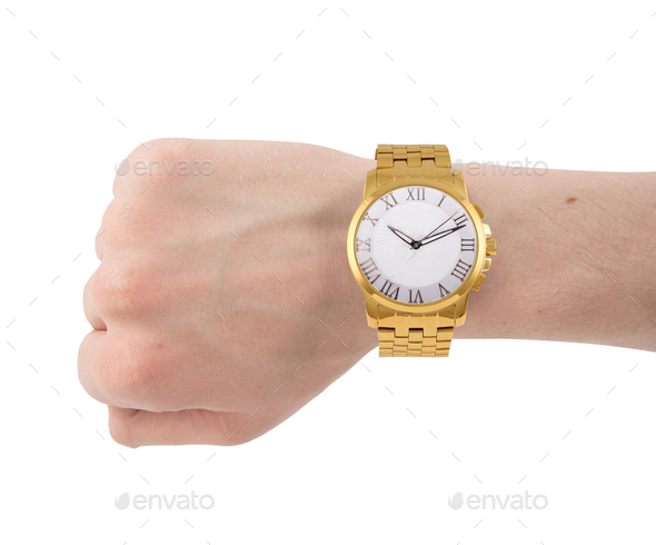 human hand with watch Stock Photo by ozaiachin | PhotoDune