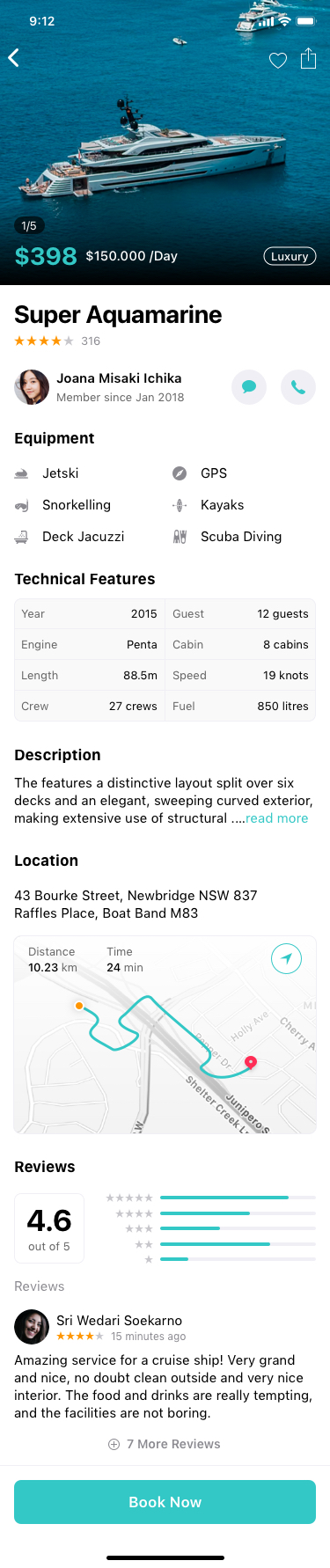 Seaxail - Figma Yacht & Boat Rental App by arthgoods | ThemeForest