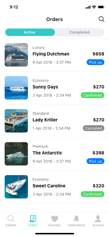 Seaxail - Figma Yacht & Boat Rental App by arthgoods | ThemeForest