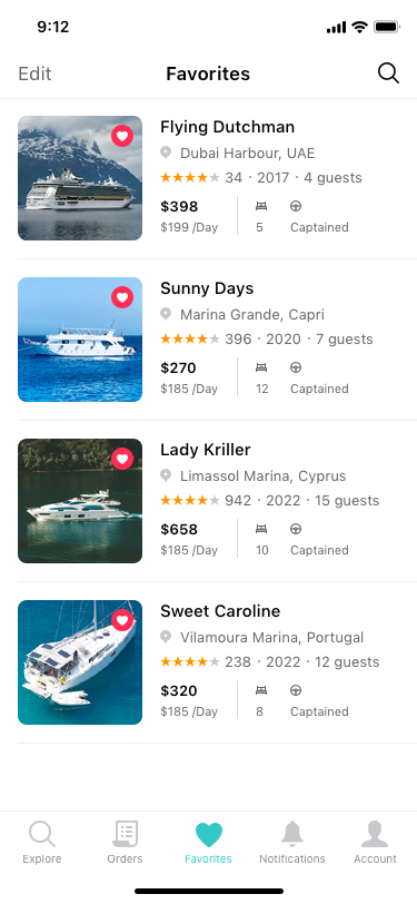 Seaxail - Figma Yacht & Boat Rental App by arthgoods | ThemeForest
