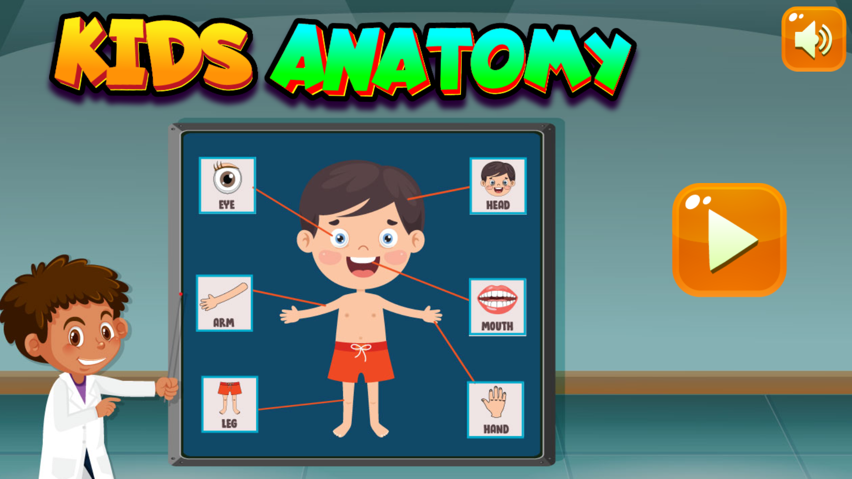 Kids Anatomy Game - Educational Game - HTML5, Construct 3 by naptechlabsltd