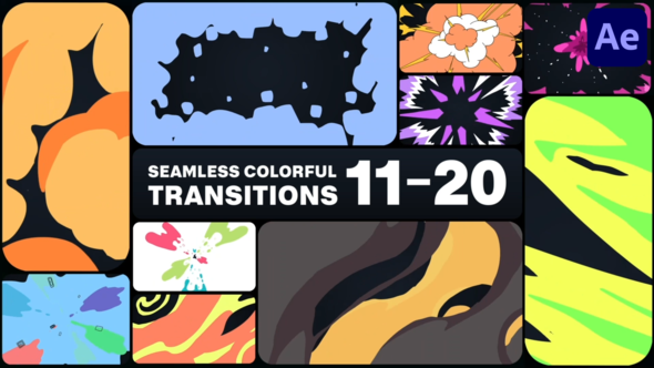 Seamless Colorful Transitions for After Effects, After Effects Project ...