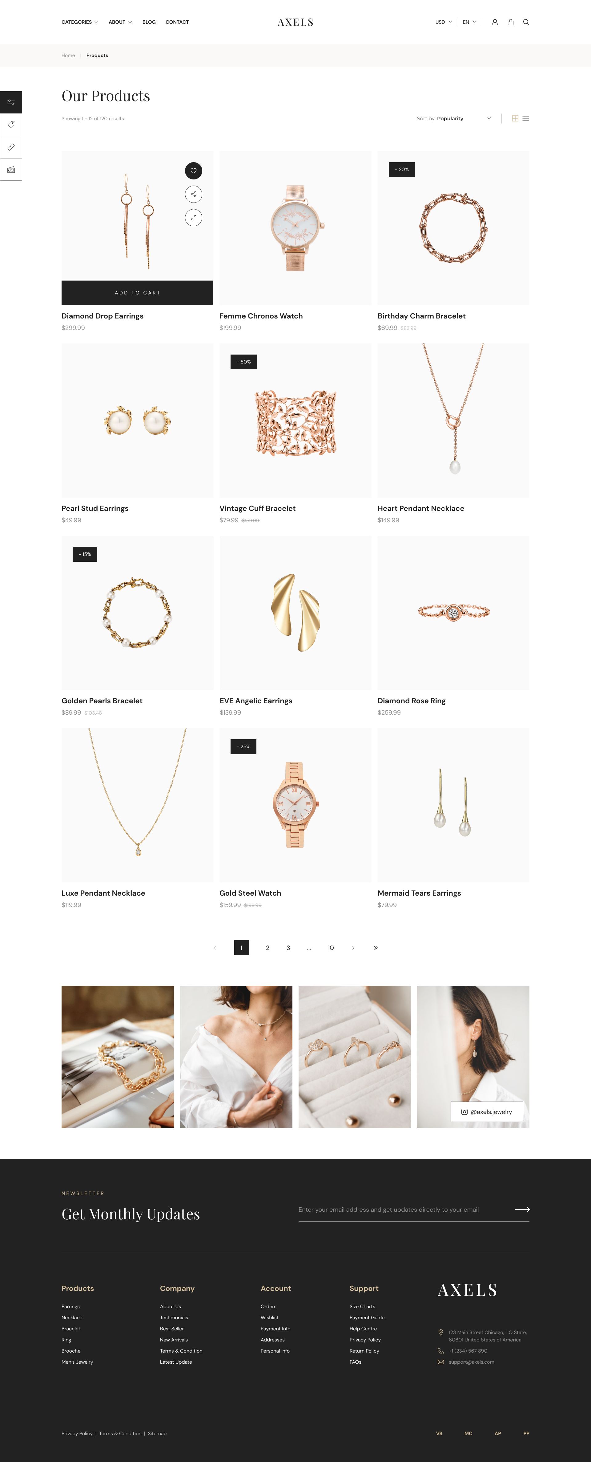 Axels - Jewelry E-Commerce Website UI Figma Template by peterdraw ...