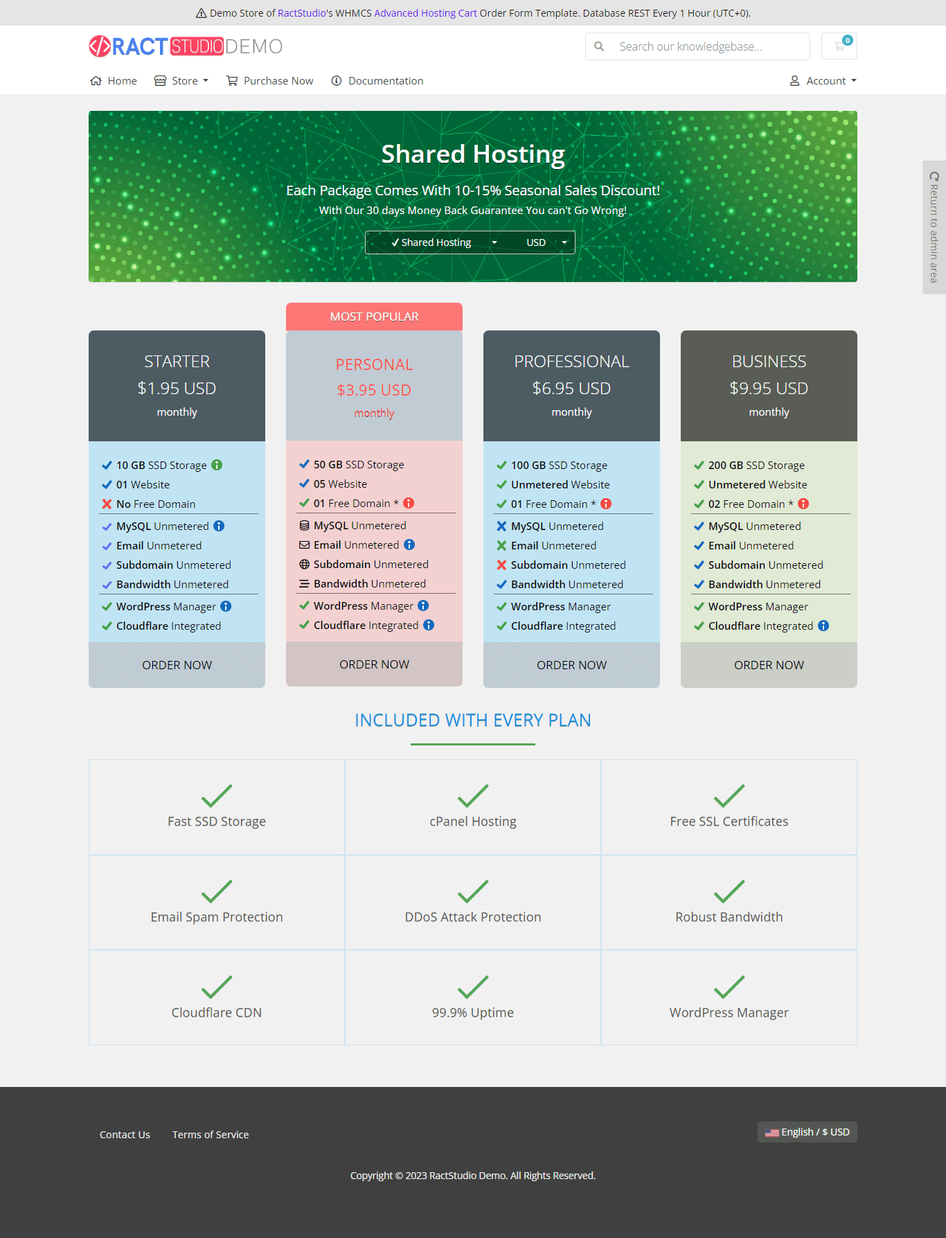 Advanced Hosting Cart - WHMCS Order Form Template - One Page Review ...