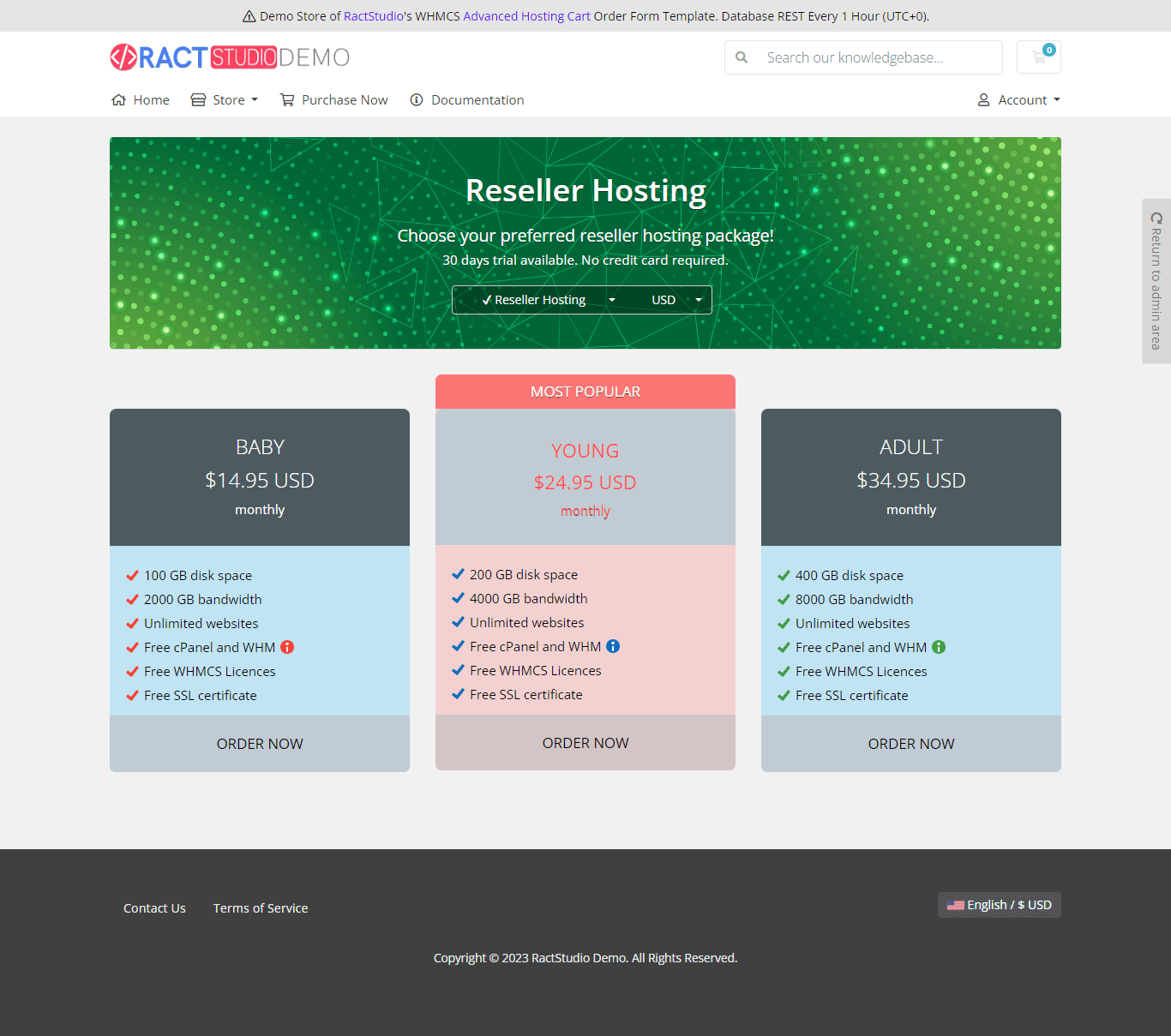 Advanced Hosting Cart - WHMCS Order Form Template - One Page Review ...