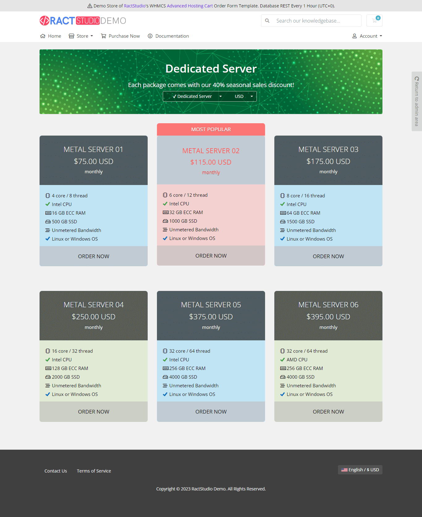 Advanced Hosting Cart - WHMCS Order Form Template - One Page Review ...
