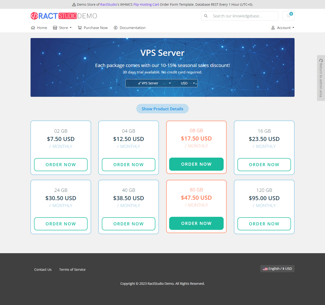 Flip Hosting Cart - WHMCS Order Form Template - One Page Review ...