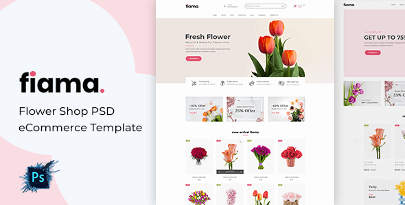 Fiama - Flower Shop PSD eCommerce Template by TunaTheme | ThemeForest