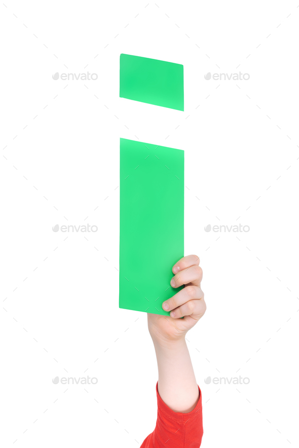 Kid holding colorful alphabet letter I in hand isolated, alphabet ...